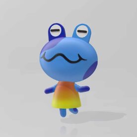 Animal Crossing Jeremiah the Frog PolyJet 3D Printed Full-color Resin ...