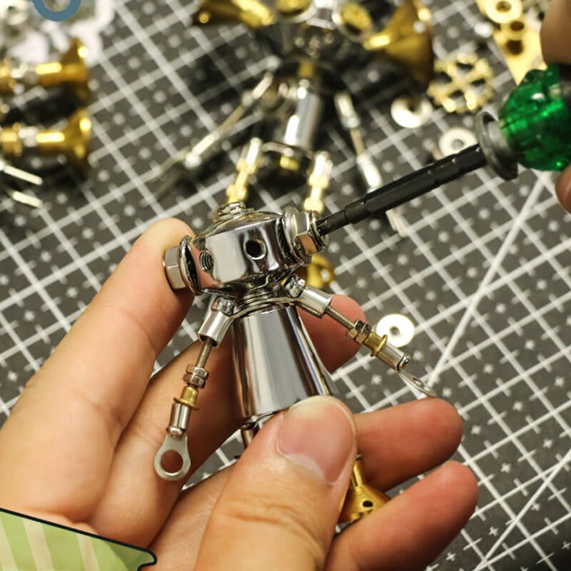 Steampunk Mechanical Glossy Metal Robot DIY Kit Blind Box - FacFox Shop