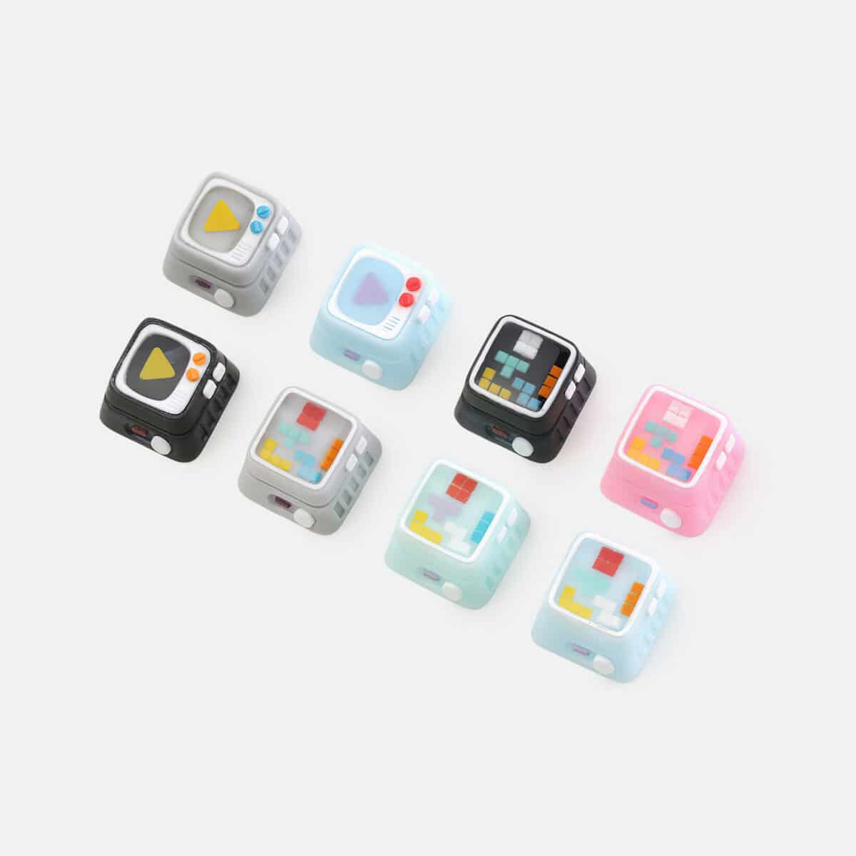 Mini Retro Cartoon TV and Tetris Game Resin Keycap - FacFox Shop