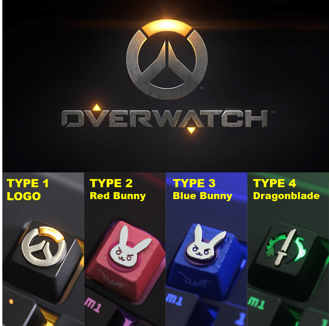 Overwatch OW Theme Keycap - DVA bunny - DVA Rabbit Self-Destruct ...